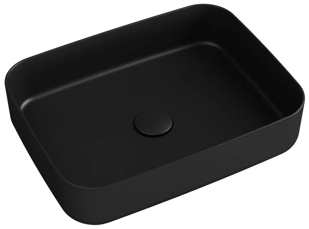 Sapho, INFINITY RECTANGLE keramické umyvadlo na desku, 50x36 cm, černá, 10NF65050-2N