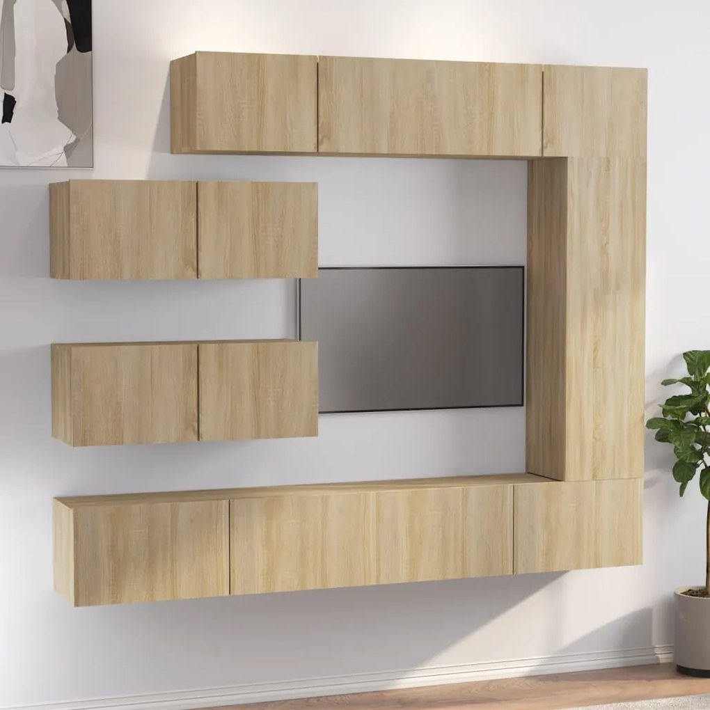 7dílný set TV skříněk dub sonoma kompozitní dřevo 3114560