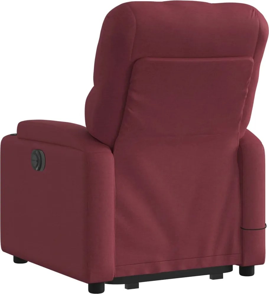 Zvedací masážní polohovací křeslo vínové textil 3204725