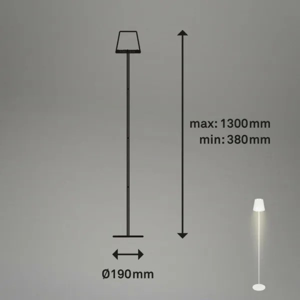 Briloner 1438016 - LED Stm. dotyková stojací lampa LED/3,5W/5V 3000K 130 cm bílá