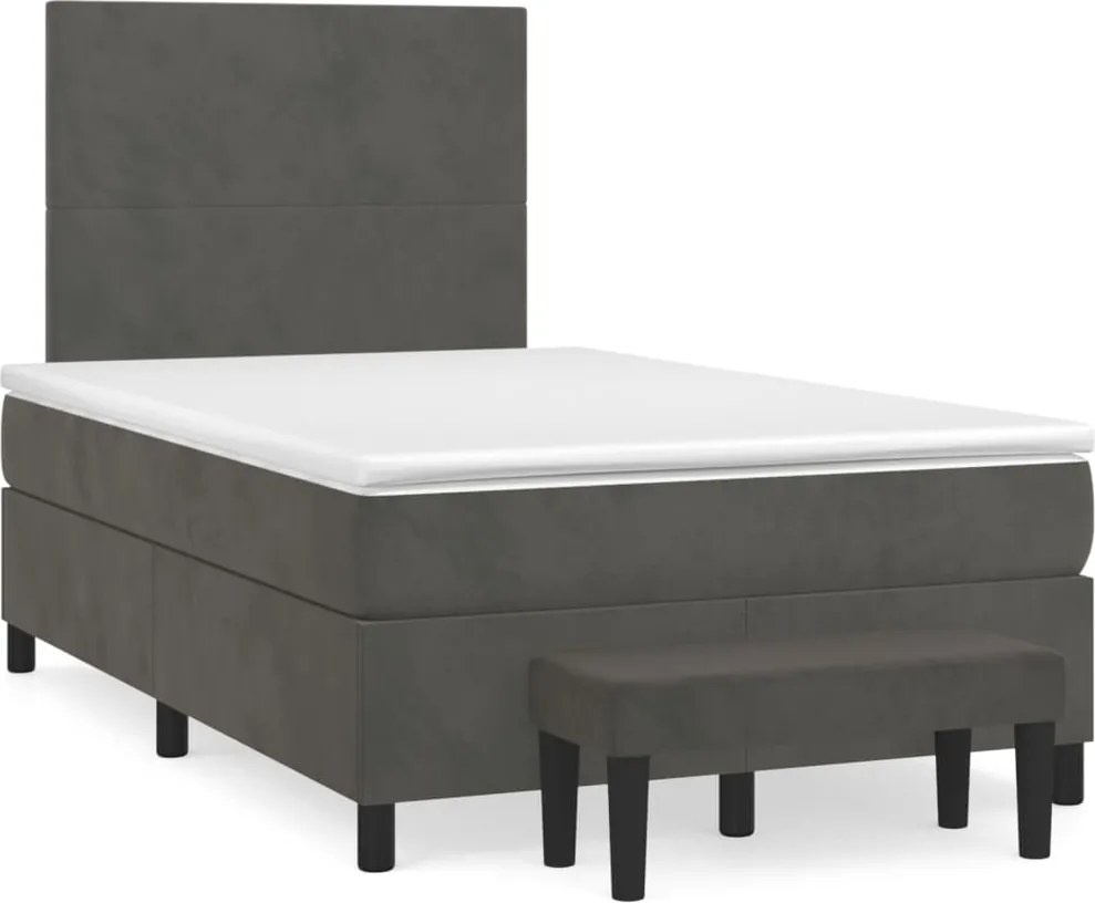 Box spring postel s matrací tmavě šedá 120 x 200 cm samet 3137714