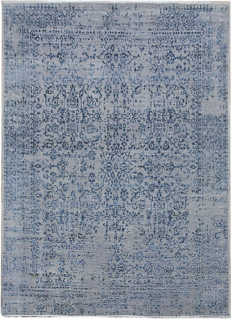 Ručne viazaný kusový koberec Diamond DC-JK 1 Silver / blue, 365x550, modrá, chodba / predsieň, Diamond Carpets India