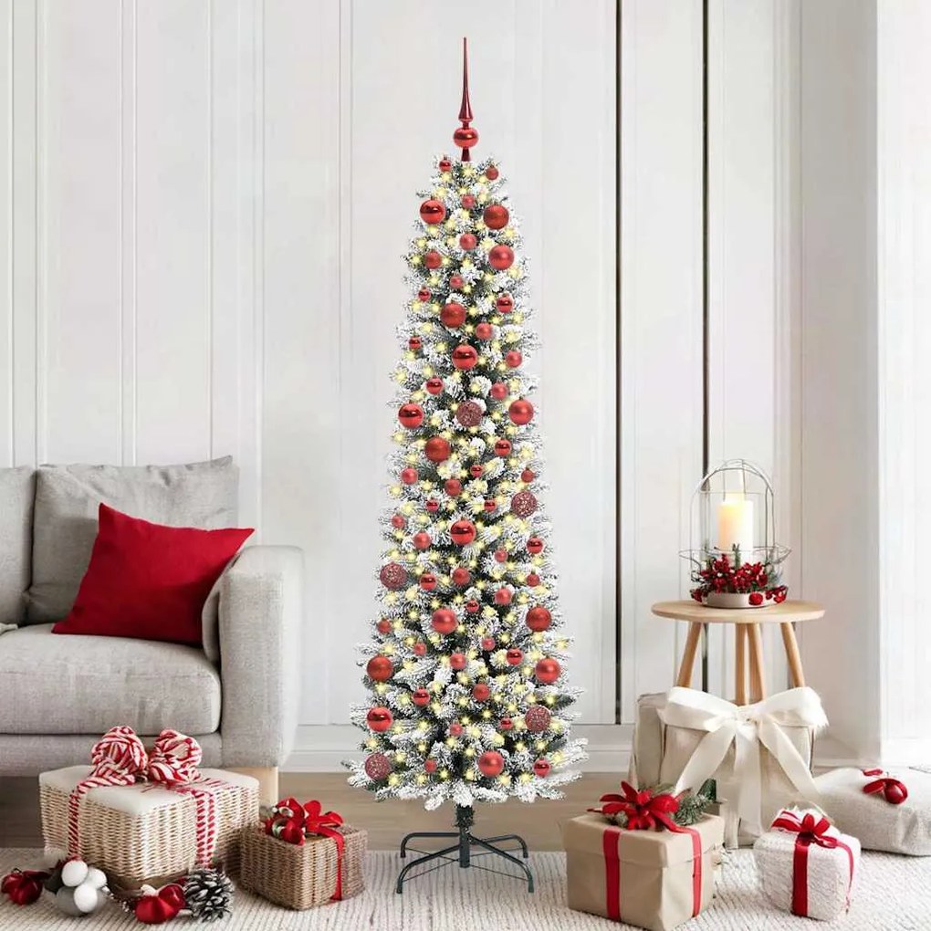 Umělý vánoční stromeček Bílá 180 cm PVC, kov a plast 3396105