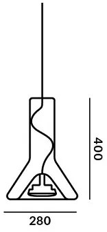 Brokis Whistle skleněné závěsné svítidlo Barva: Čirá, Velikost: Ø 360 mm, Barva kování: Bílá