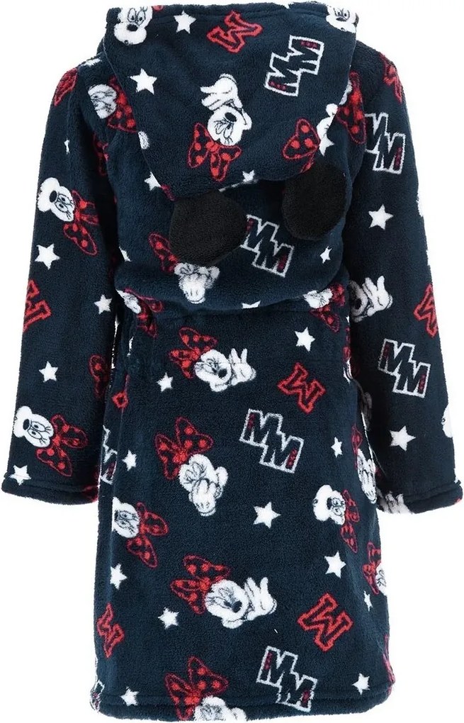 Dětský / dívčí coral fleece župan s kapucí Minnie Mouse - Disney, EU 128 Tmavě modrá