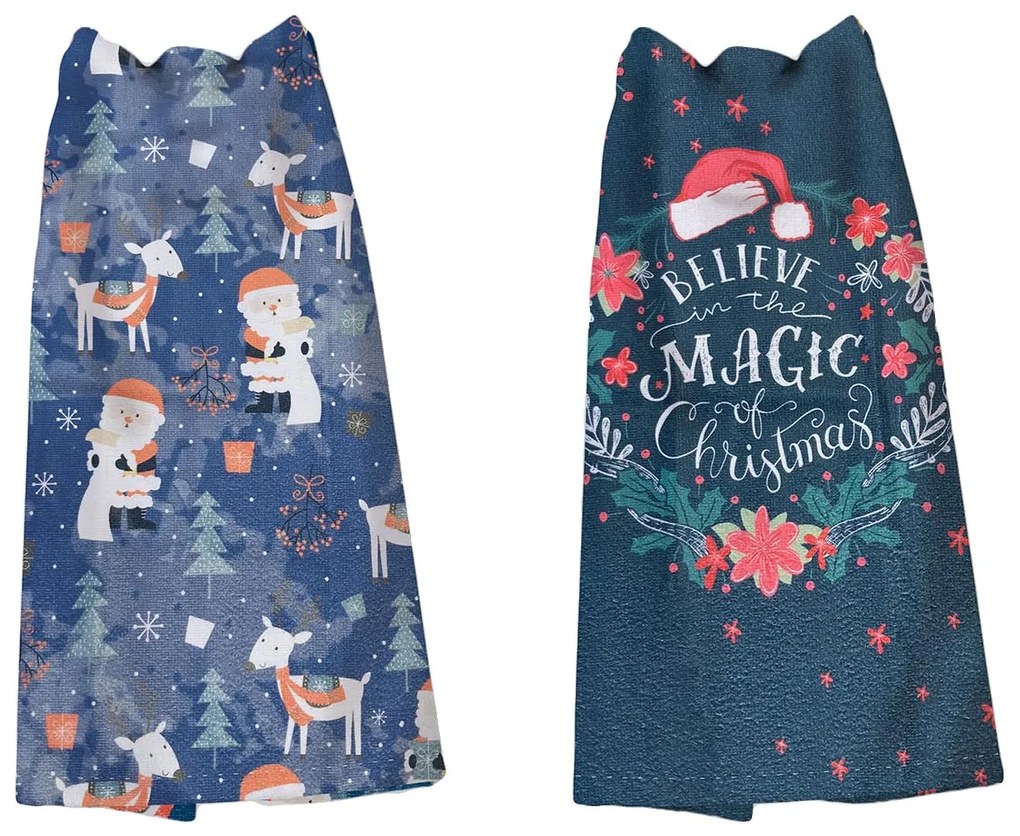 KUCHYŇSKÉ UTĚRKY MS HOME CHRISTMAS SADA 2 KS 38X60 CM VZOROVANÉ