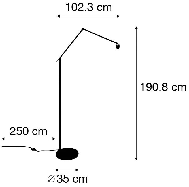 Moderní stojací lampa černá nastavitelná - Editor