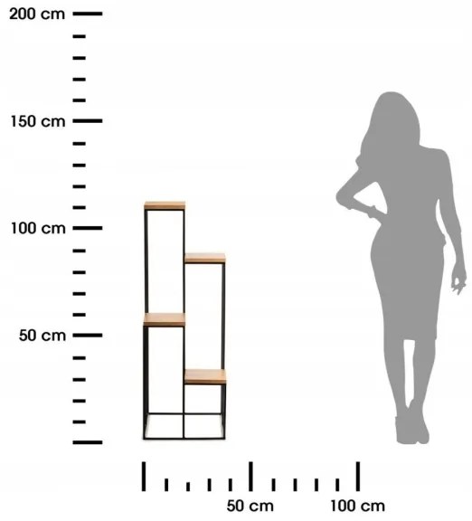 Stojan na květiny 110x40 cm černá/hnědá
