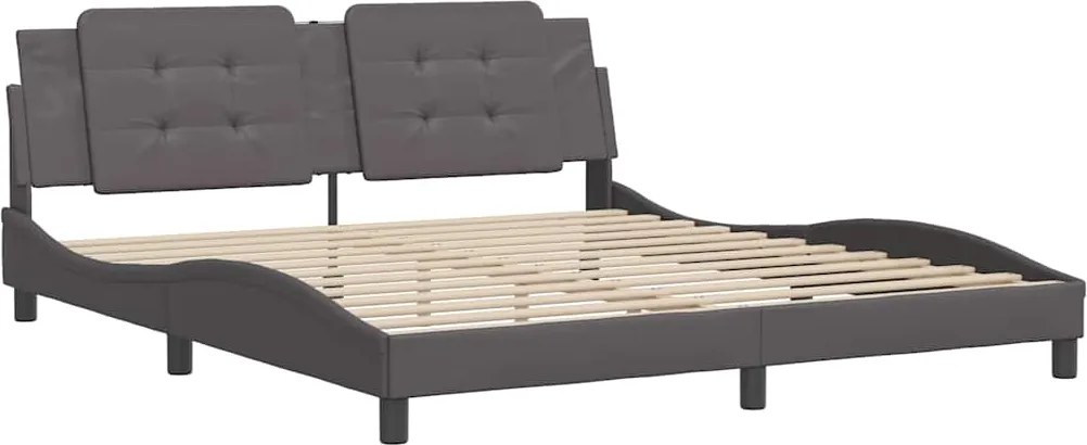 Rám postele bez matrace Zadar šedý 180x200 cm umělá kůže 3208201