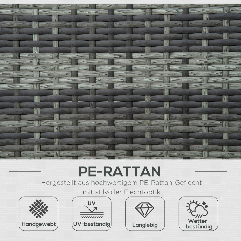 Outsunny polyratanové lehátko zahradní lehátko pro 2 osoby relaxační lehátko 5-stupňové opěradlo kov & PE ratan 196x120x28cm pro zahradu a terasu