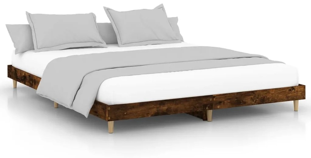 vidaXL Rám postele kouřový dub 200 x 200 cm kompozitní dřevo