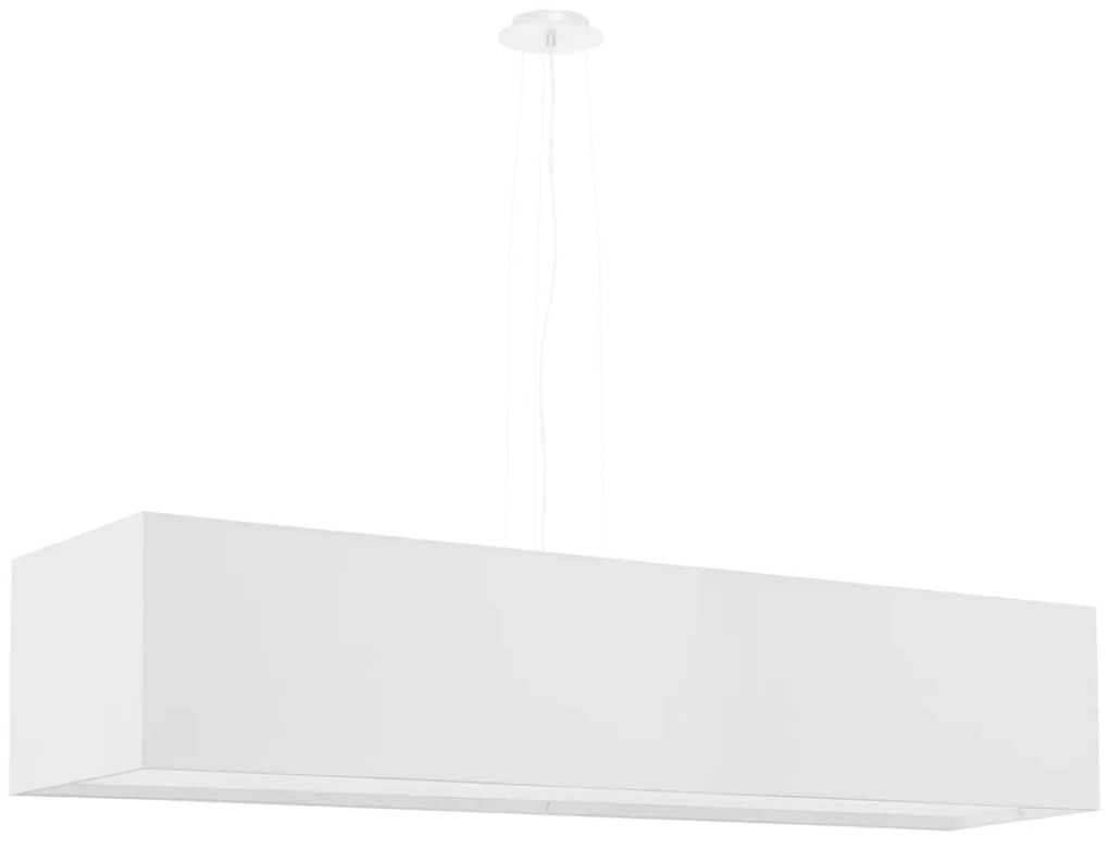Závěsné svítidlo Santa, 1x bílé textilní stínítko, (bílý plast), (120 cm)