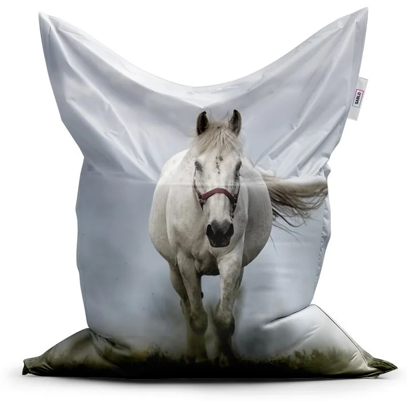 Sedací vak SABLO - Bílý kůň 3 200x140 cm