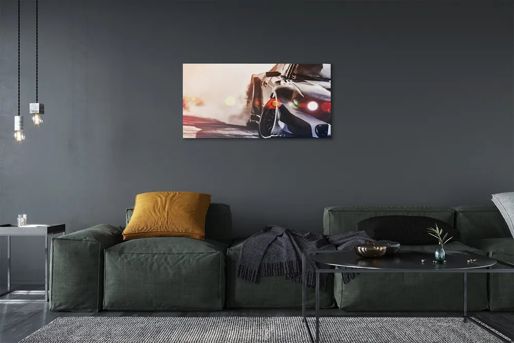 Obrazy na plátně Černé auto light 120x60 cm