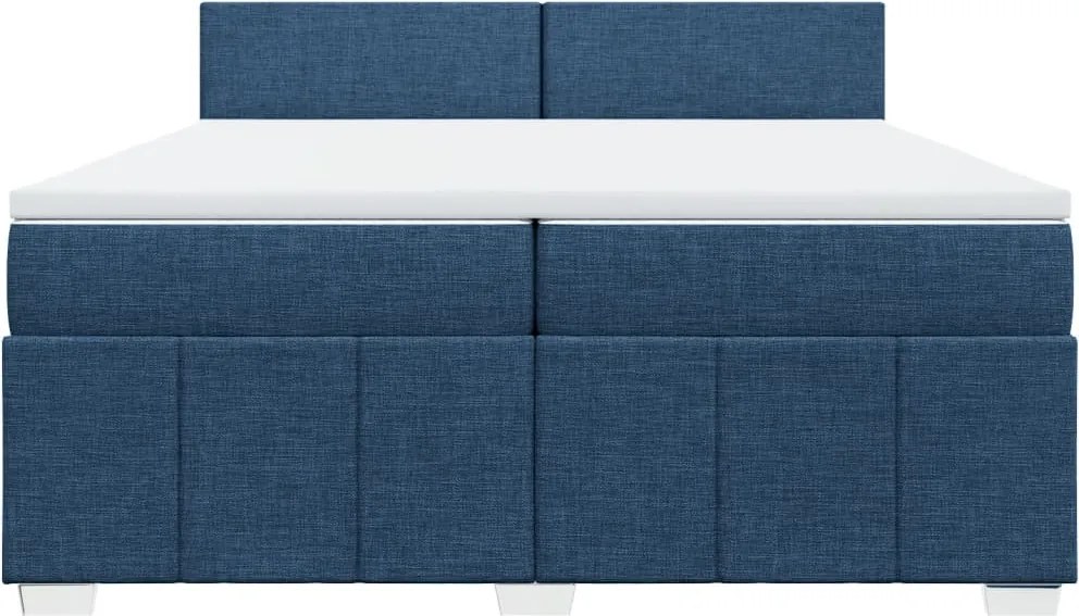 Box spring postel s matrací modrá 200x200 cm textil 3289474