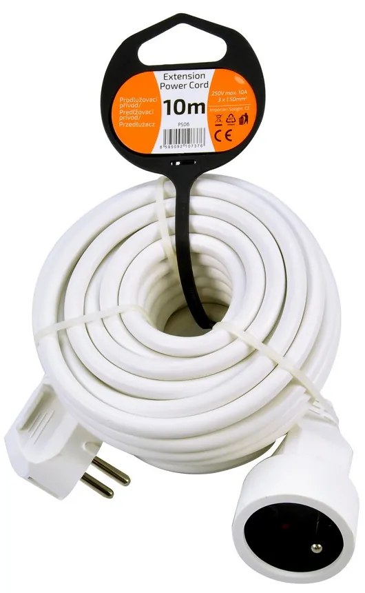 Prodlužovací kabel spojka 1Z - 10m, bílá