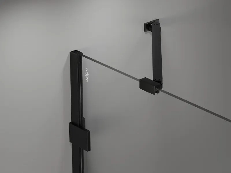 Mexen Lunar sprchové dveře otočné levé 85 cm, transparentní, černé - 834-085-000-70-00-L