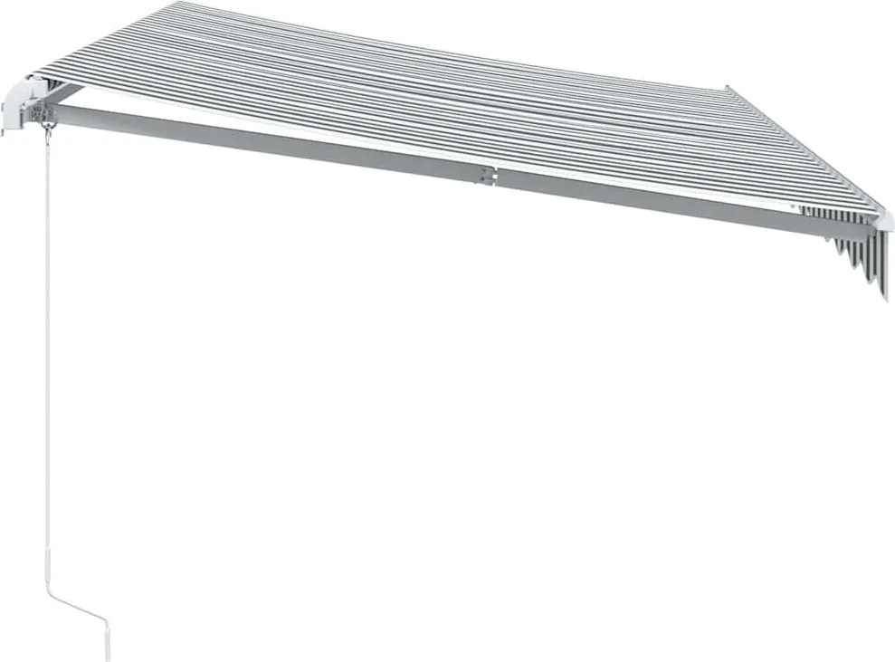 Ručně zatahovací markýza antracitová a bílá 350 x 250 cm 3216036