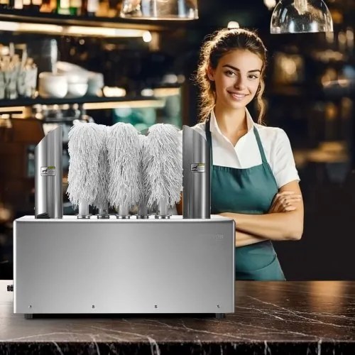 Leštič sklenic na víno s 8 kartáči Lešticí stroj 156,1 l/H pro barovou restauraci