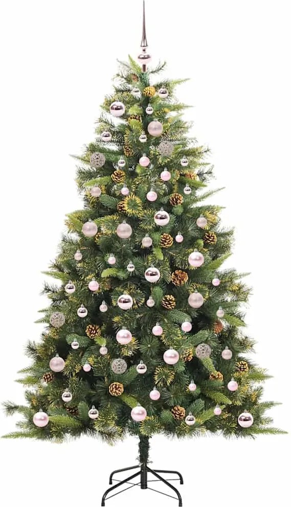 Umělý sklopný vánoční stromeček s kužely Zelená 180 cm 3395091