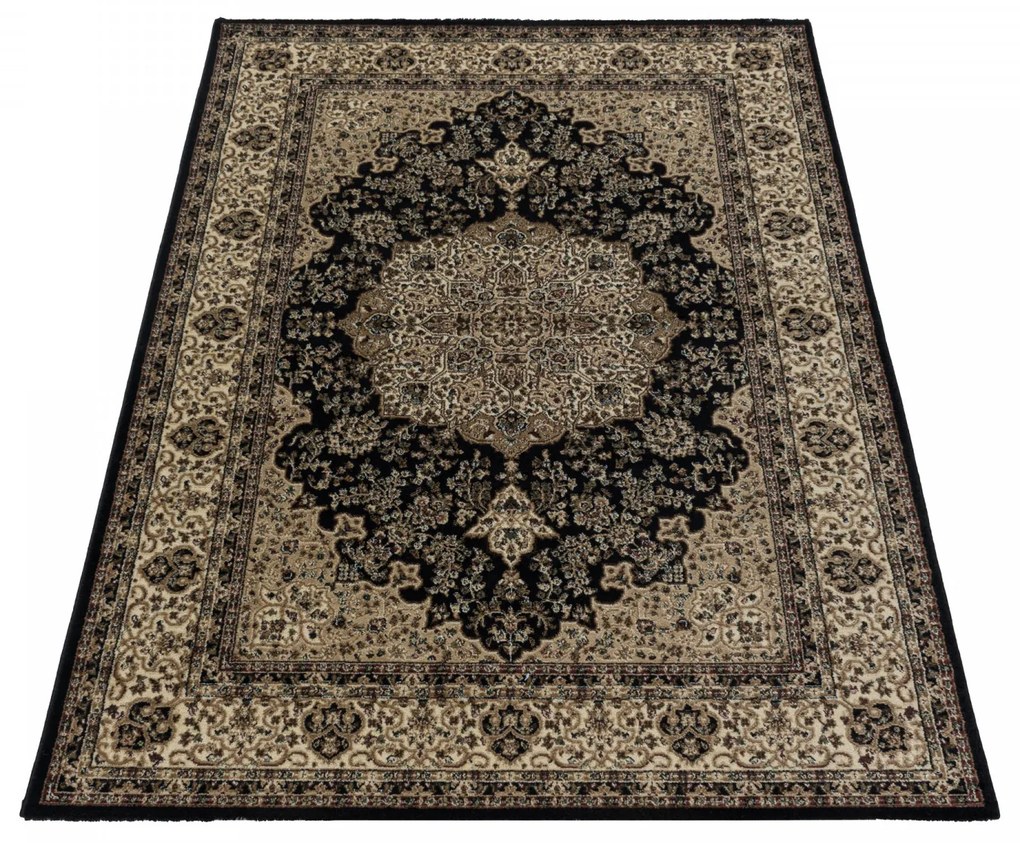 Ayyildiz, Kusový koberec Kashmir 2608 black, 120x170, černá, chodba / předsíň