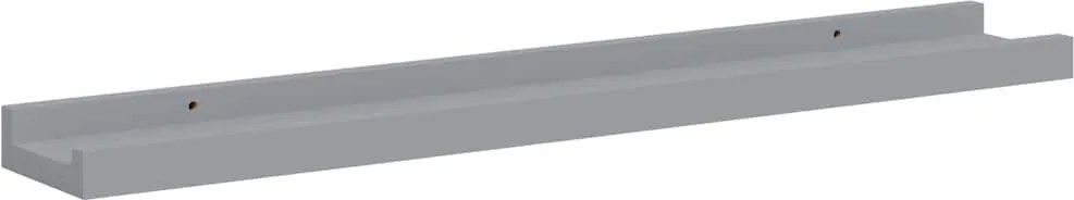 Poličky na zarámované obrázky 2 ks šedé 60 x 9 x 3 cm MDF 323935