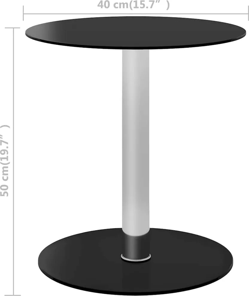 Konferenční stolek černý 40 cm tvrzené sklo 322781