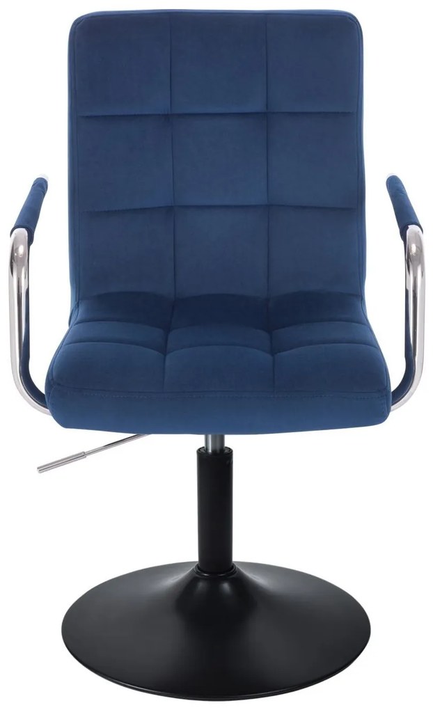 LuxuryForm DESIGN Otočná židle VERONA VELUR na černém talíři - modrá