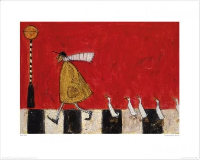 Obrazová reprodukce Sam Toft - Crossing With Ducks, (50 x 40 cm)