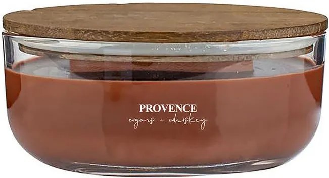 Svíčka WOODEN s dřevěným knotem, Doutníky a whisky 240 g