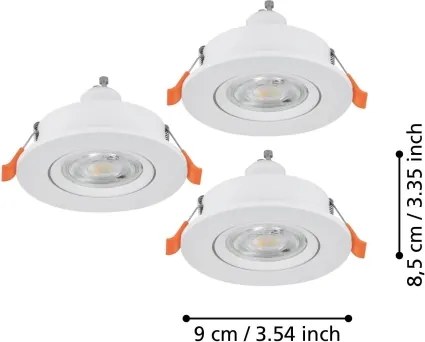 Eglo 902255 - SADA 3x LED Podh. bodové svítidlo BARRANCO 1xGU10/4,5W/230V bílá
