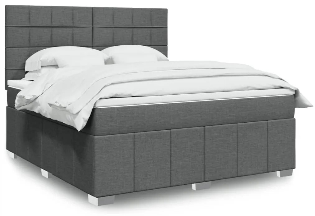 Box spring postel s matrací tmavě šedá 180x200 cm textil 3291748