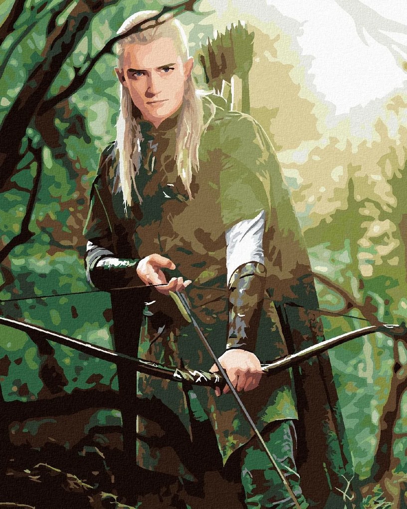 Zuty - legolas v lese (pán prstenů), 40×50 cm, vypnuté plátno na rám
