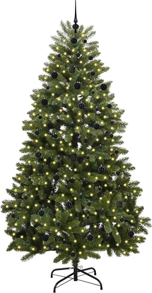Umělý vánoční stromeček 240 cm 300 LED Teplá bílá PVC a ocel 3395704