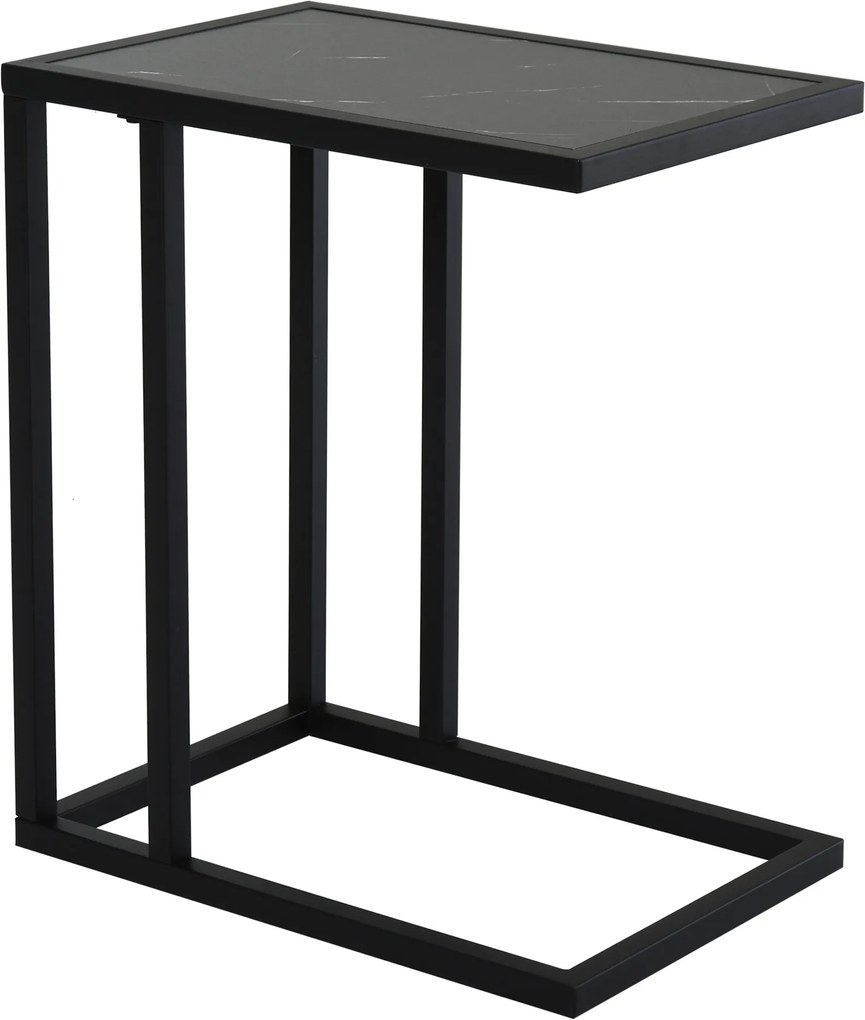 HOMCOM Odkládací stolek, konferenční stolek s mramorovým vzhledem, konferenční stolek s kovovým rámem, do obývacího pokoje, ložnice, 45 x 30 x 51,5 c…