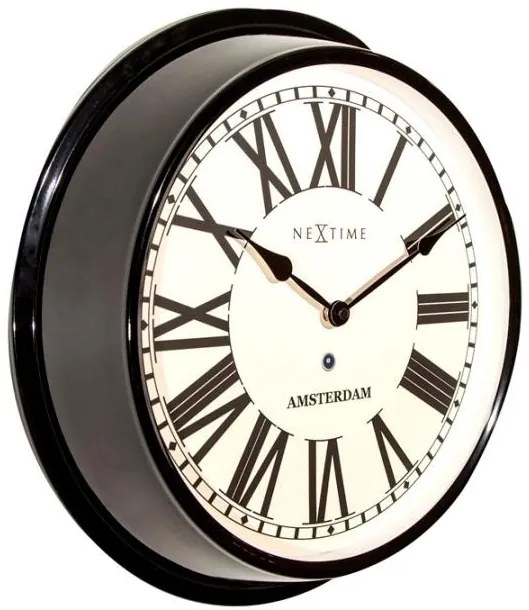 Designové nástěnné hodiny 3129zw Nextime Amsterdam 41cm