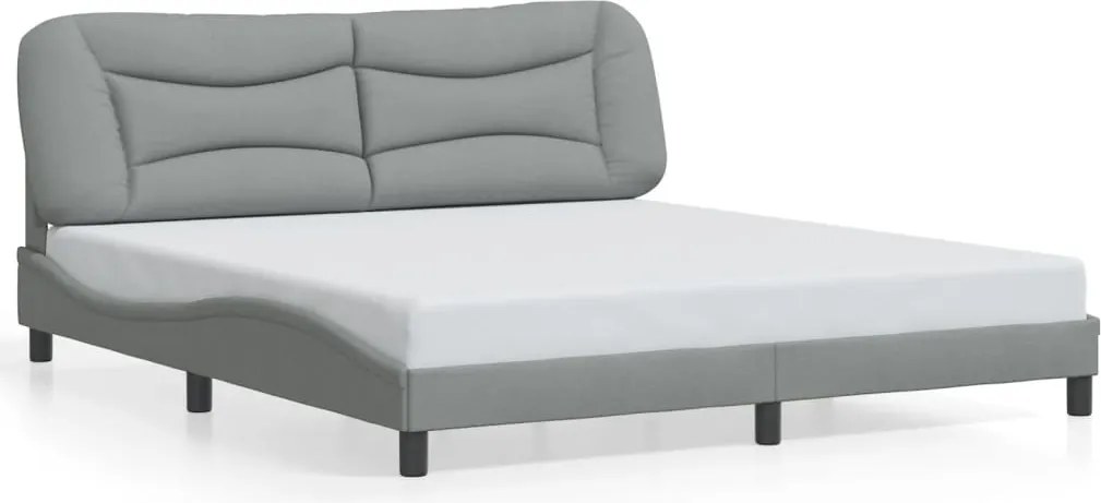 Rám postele s LED bez matrace Hvar Světle šedá 180x200 cm Látka 3213718