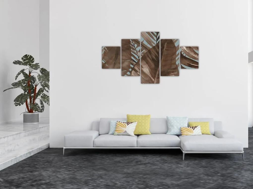 Obraz - Palmové listy, aquarel (125x70 cm)