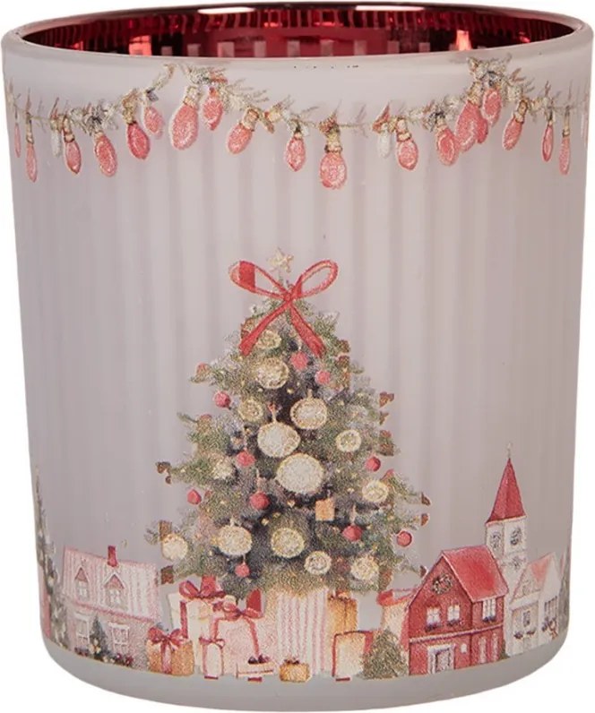Skleněný svícen na čajovou svíčku Christmas Tree - Ø 7*8 cm