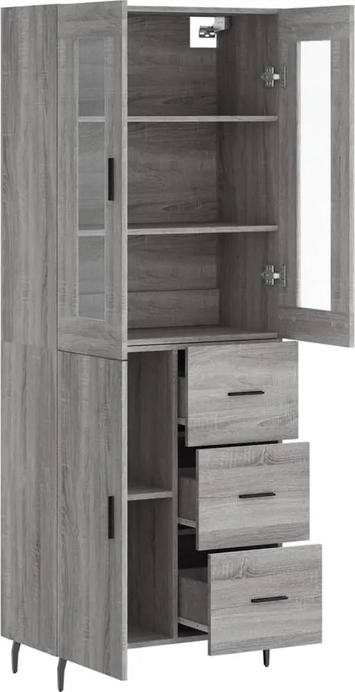 Skříň highboard šedá sonoma 69,5 x 34 x 180 cm kompozitní dřevo 3198487