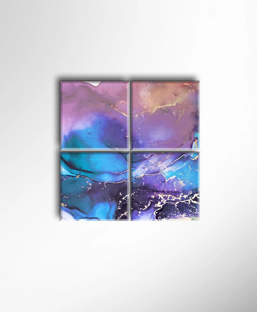 Malvis ® Obraz purpurově modrá pryskyřice ROZMĚR (šířka x výška): pětidílný obdélník 150x60 cm