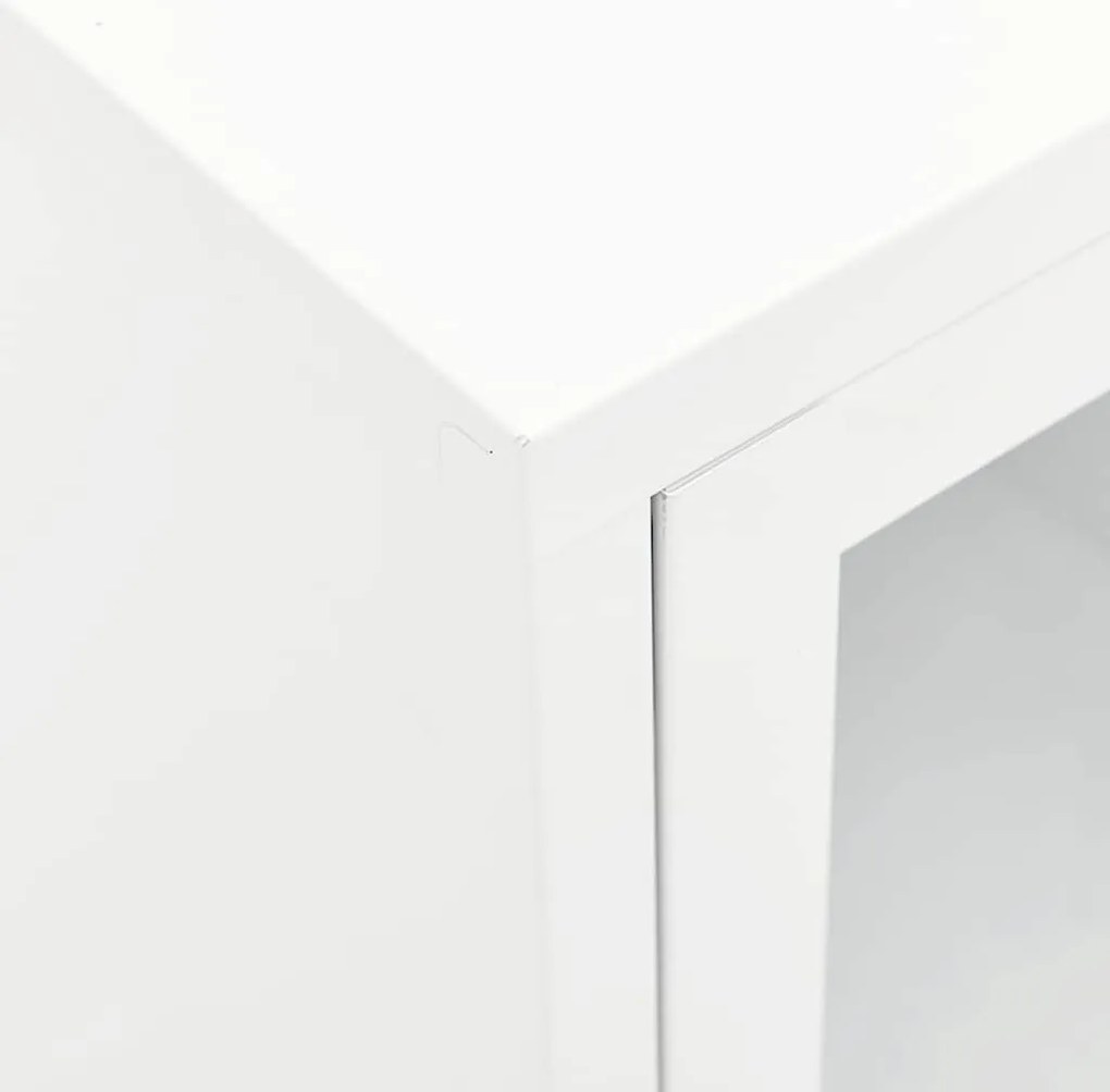 TV stolek bílý 105 x 35 x 52 cm ocel a sklo 336059