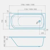 Roth Outlet iBATH Classic Neo 160 x 75 cm vana obdélníková akrylátová 8790000