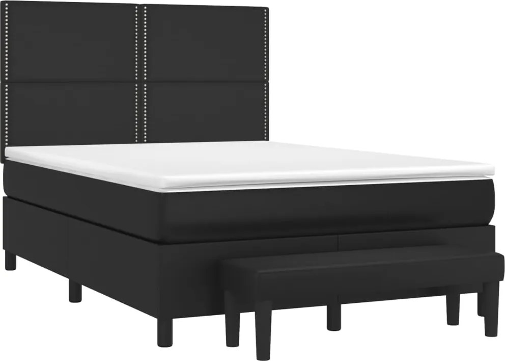 Box spring postel s matrací černá 140 x 190 cm umělá kůže 3137599