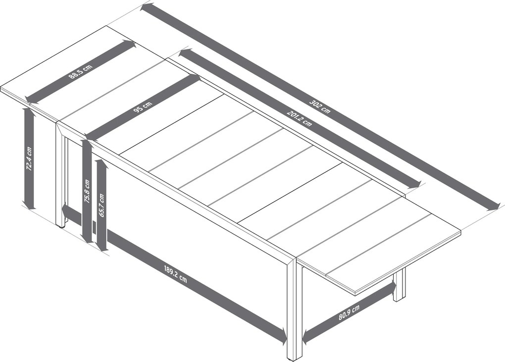 Tchibo - Rozkládací zahradní stůl se stolní deskou Duraboard - barva: černá