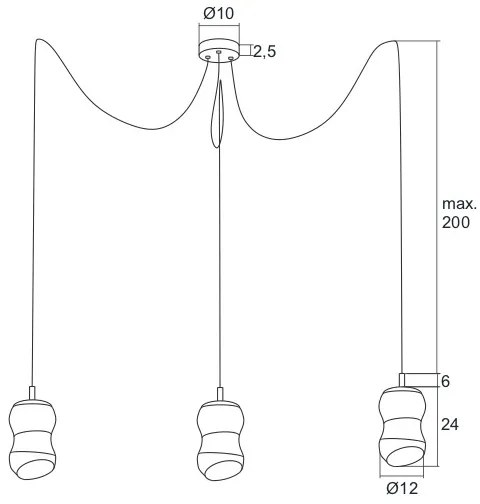Argon 1357 - LED Lustr na lanku GARDA 3xLED/5W/230V