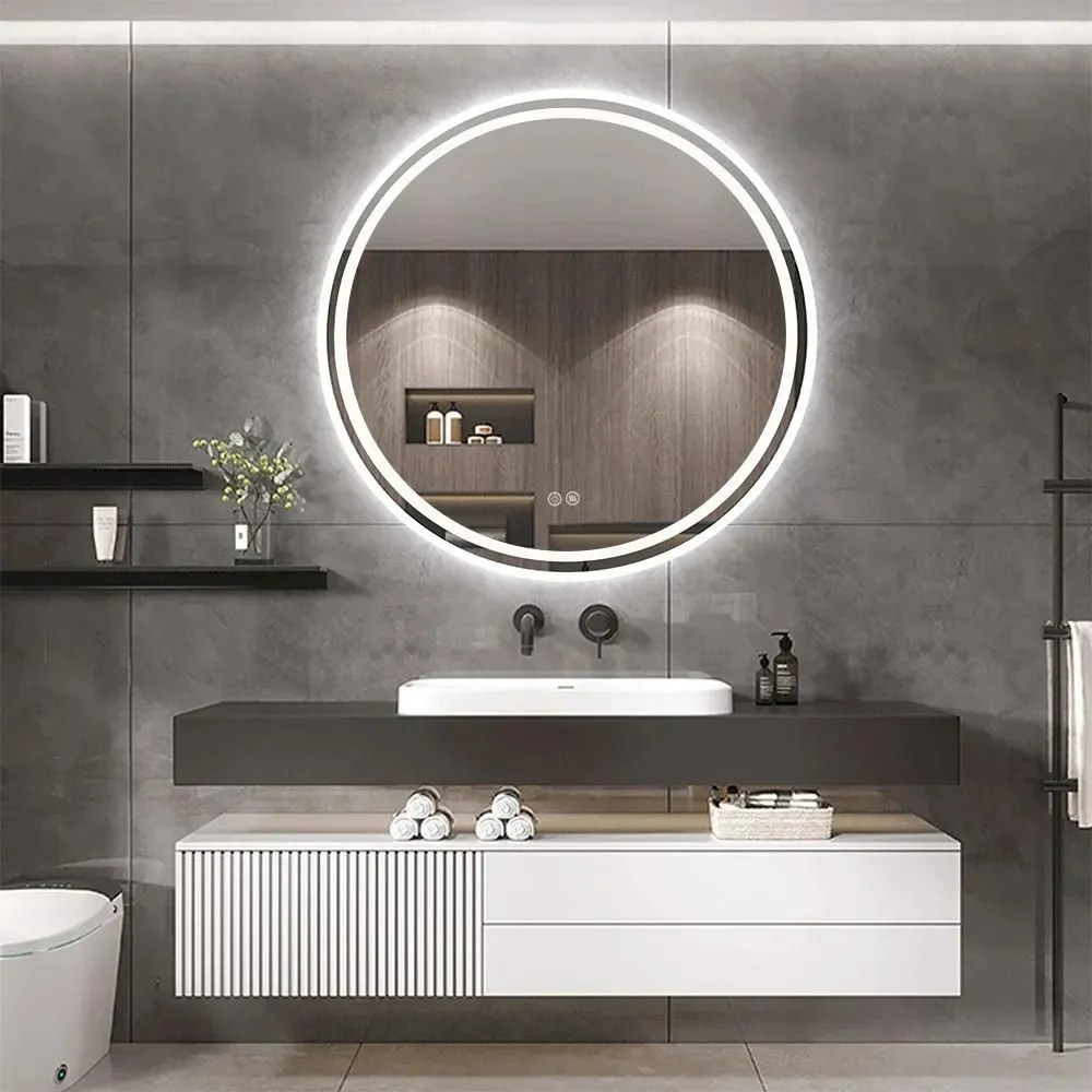 Tutumi Zrcadlo ⌀100 cm s vyhříváním a regulovatelným LED osvětlením HOM-05526