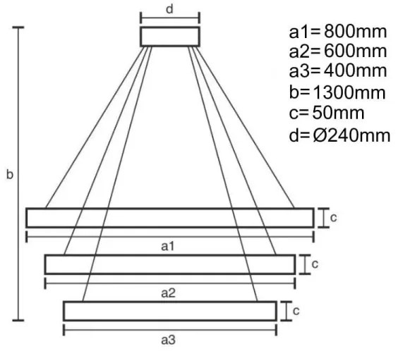 LED Stmívatelný lustr na lanku LED/250W/230V 3000-6500K + dálkové ovládání