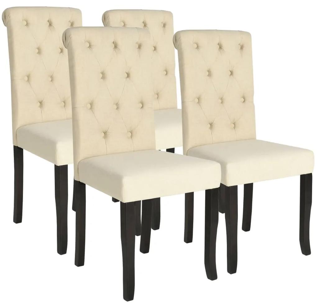 245517 vidaXL Jídelní židle 4 ks krémové textil