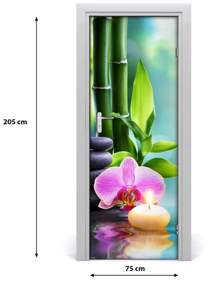 Fototapeta samolepící Orchidej a bambus 75x205 cm